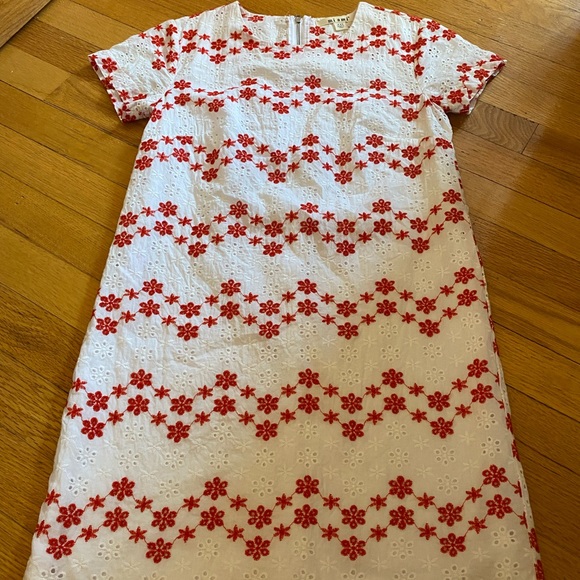 miami | Dresses | Red Floral Linen Shift Dress | Poshmark